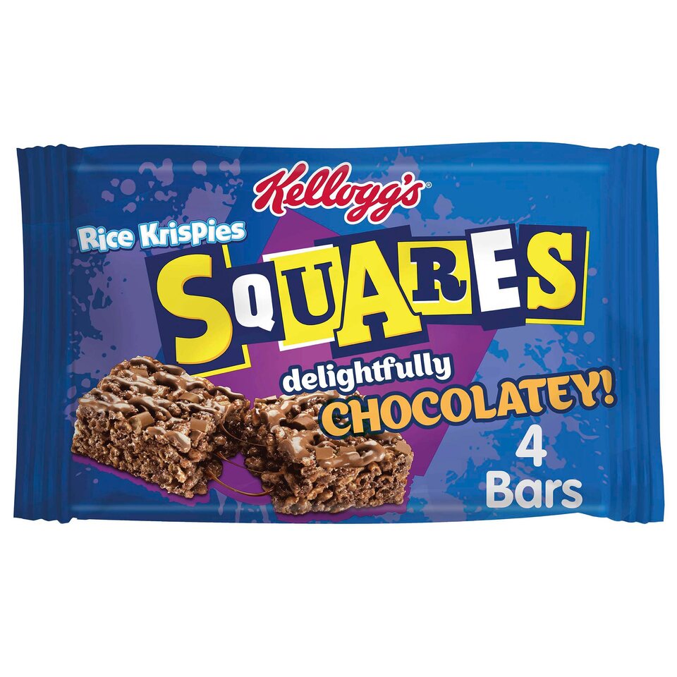 Kellogg’s Rice Krispies Squares Chocolatey Cereal Bars Multipack, 4x36g ...